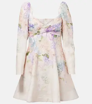 Zimmermann Dawning Floral Linen Minidress