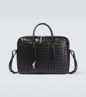 Bottega Veneta Getaway Intrecciato Briefcase - Black