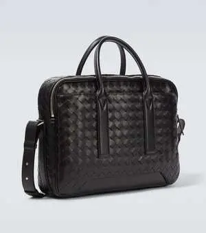 Bottega Veneta Intrecciato Leather Briefcase - Black