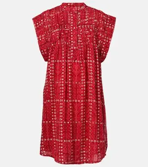 MARANT ETOILE Leazali Printed Cotton Minidress - Red