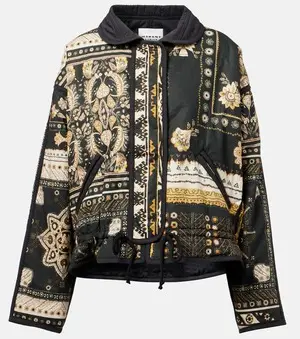 MARANT ETOILE Granger Printed Cotton Bomber Jacket - Black