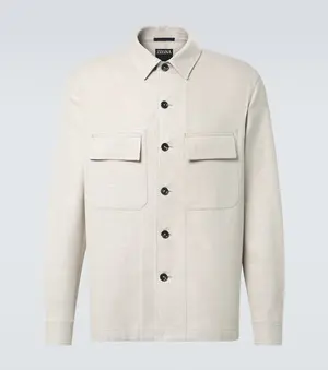 Zegna Linen, Wool, And Silk-blend Overshirt - Brown