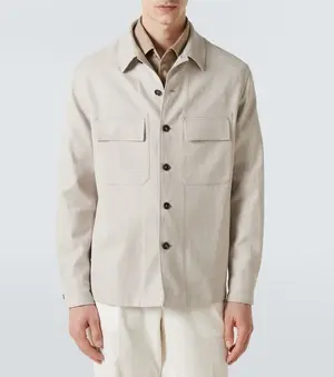 Zegna Linen, Wool, And Silk-blend Overshirt