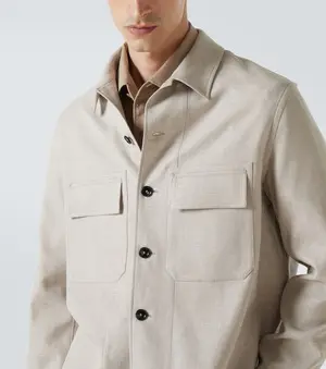Zegna Linen, Wool, And Silk-blend Overshirt
