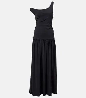 RÓHE One-shoulder Plissé Maxi Dress - Black