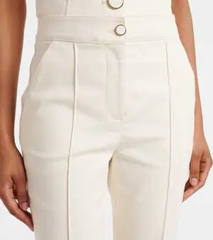 Veronica Beard Kimra Cropped Straight Pants - White