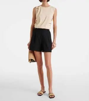 Paris Texas Ava 50 Leather-trimmed Mules