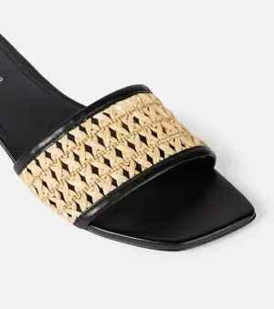 Paris Texas Ava 50 Leather-trimmed Mules