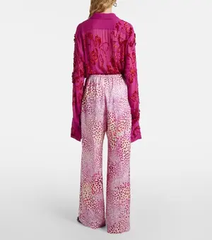 Dries Van Noten Jacquard Wide-leg Pants