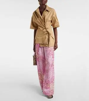 Dries Van Noten Jacquard Wide-leg Pants