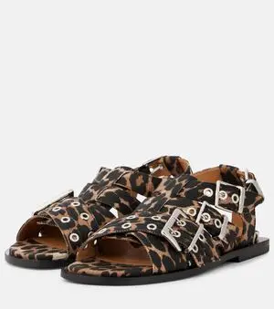GANNI Leopard-print Sandals