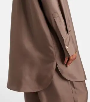 RÓHE Silk Button-up Shirt - Brown