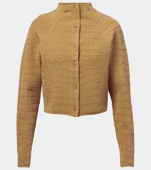 Jacquemus Scala Croc-effect Cardigan - Beige