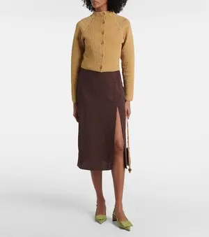 Jacquemus Scala Croc-effect Cardigan - Beige