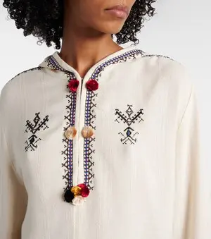 MARANT ETOILE Kameya Embroidered Hooded Top - White