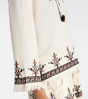 MARANT ETOILE Kameya Embroidered Hooded Top - White