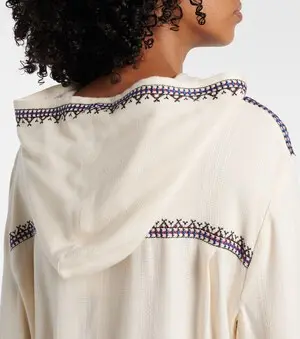 MARANT ETOILE Kameya Embroidered Hooded Top - White