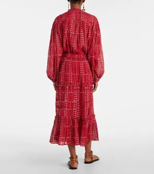 MARANT ETOILE Diya Printed Cotton Maxi Skirt - Red