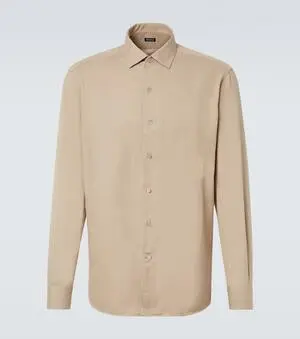 Zegna Cotton And Wool Denim Shirt