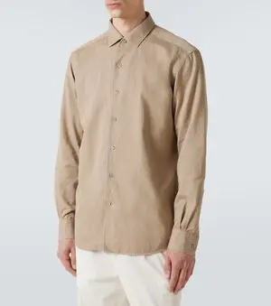 Zegna Cotton And Wool Denim Shirt