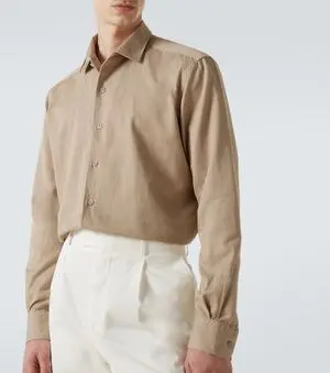 Zegna Cotton And Wool Denim Shirt