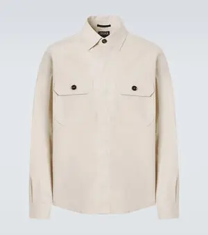 Zegna Cotton-blend Overshirt - Beige