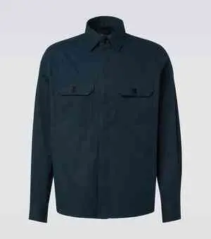 Zegna Cotton-blend Overshirt - Blue