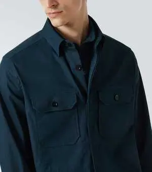 Zegna Cotton-blend Overshirt - Blue