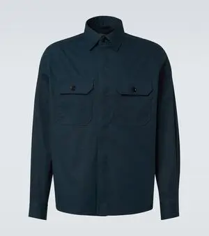 Zegna Cotton-blend Overshirt - Blue