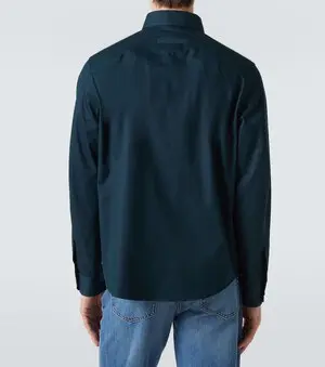 Zegna Cotton-blend Overshirt - Blue