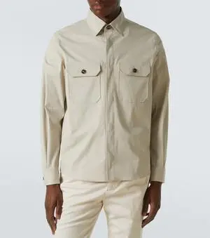 Zegna Cotton-blend Overshirt - White