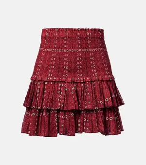 MARANT ETOILE Naomi Printed Cotton Miniskirt - Red