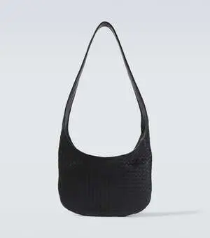Bottega Veneta Veneto Intrecciato Leather Messenger Bag - Black