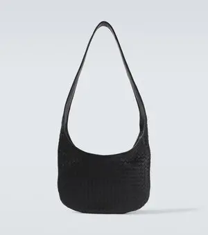 Bottega Veneta Intrecciato Leather Messenger Bag - Black