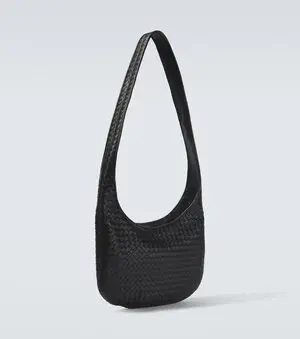 Bottega Veneta Intrecciato Leather Messenger Bag - Black
