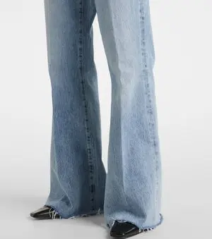 FRAME The Lax High-rise Flared Jeans - Black
