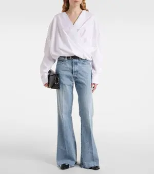 FRAME The Lax High-rise Flared Jeans - Black