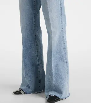 FRAME The Lax High-rise Flared Jeans - Black