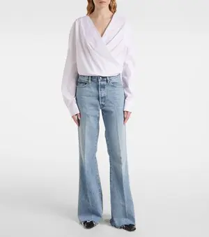 FRAME The Lax High-rise Flared Jeans - Black