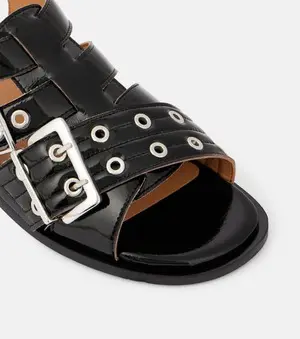 GANNI Buckle-detail Sandals - Black
