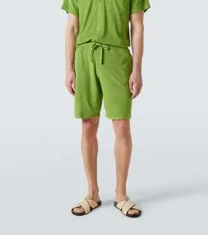 Vilebrequin Cotton-blend Terry Bermuda Shorts - Green