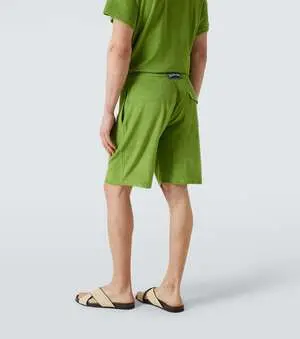 Vilebrequin Cotton-blend Terry Bermuda Shorts - Green