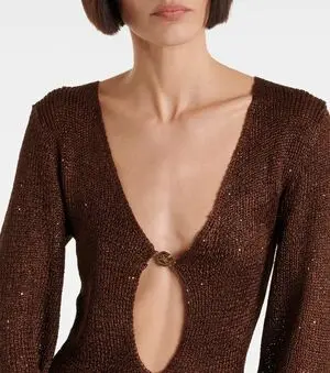BANANHOT Rey Sequined Minidress - Brown