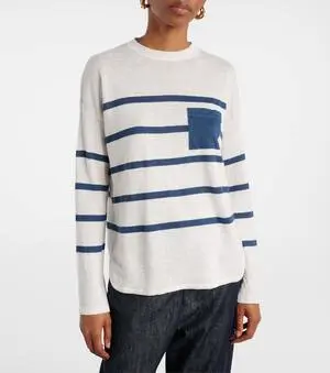 Max Mara Ombre Color Block Linen Sweater