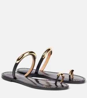 AMANU Samburu Leather Sandals - Black