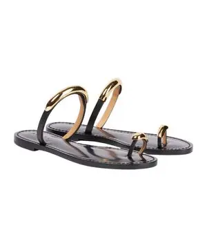 AMANU Samburu Leather Sandals - Black