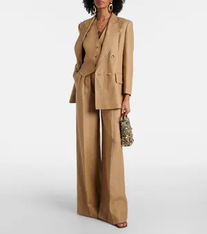 Max Mara Sauro Open-back Linen Vest - Beige