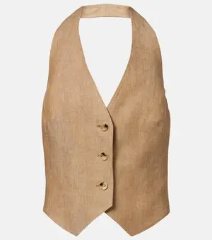 Max Mara Sauro Open-back Linen Vest
