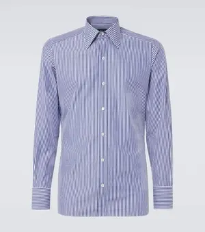 TOM FORD Bengal Stripe Cotton-blend Shirt - Blue