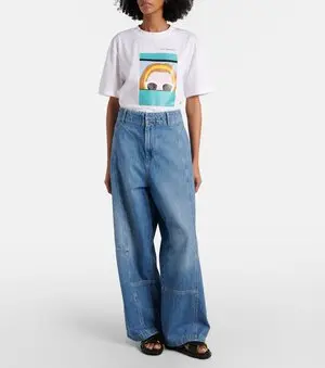 Plan C High-rise Wide-leg Trousers